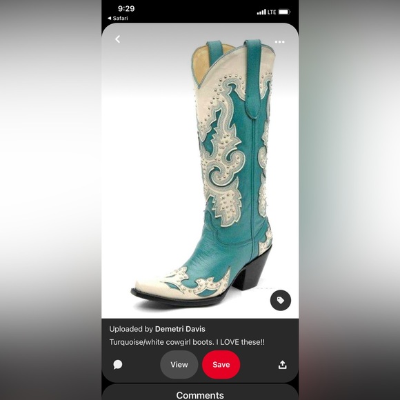 Corral | Shoes | Corral Boots Turquoise And Cream Studded Boots Size ...